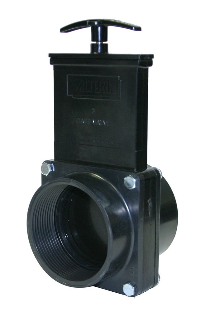 Valterra 7309 Black-Color ABS 3" FPT x Slip Ends Gate Valve w/ Paddle ...