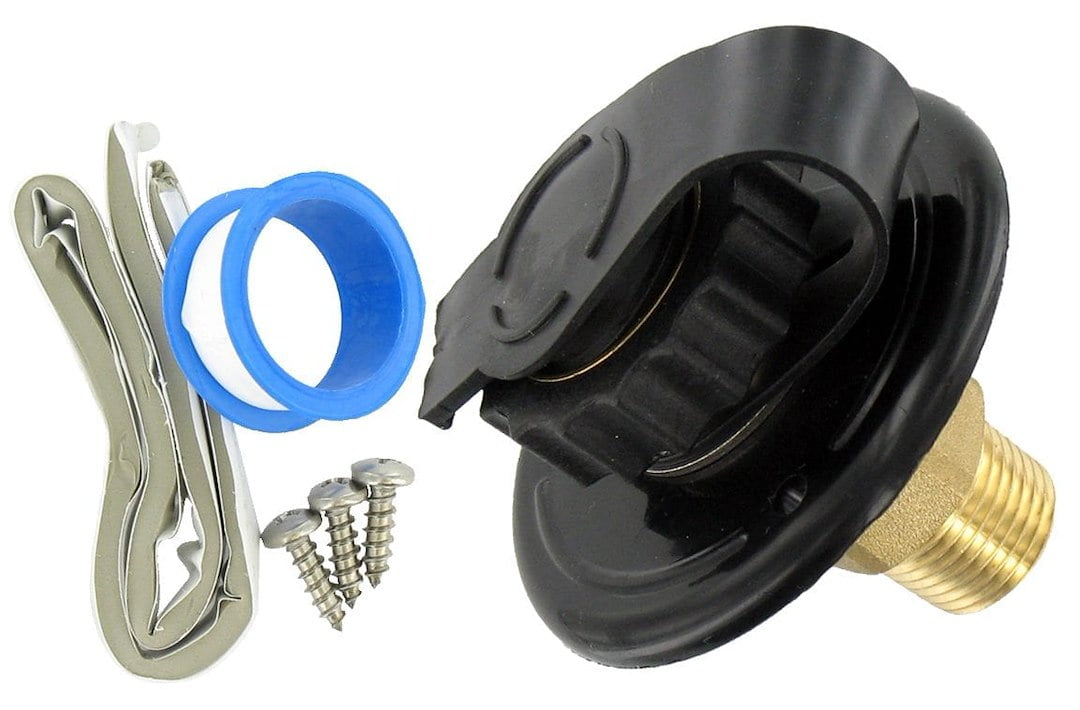 Valterra A01-0169LFVP Flush-Mount Water Inlet - MPT, 2-3/4" Flange ...