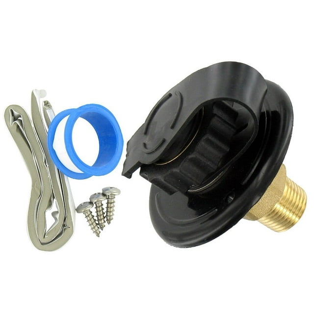 Valterra A01-0169LFVP Flush-Mount Water Inlet - MPT, 2-3/4" Flange ...