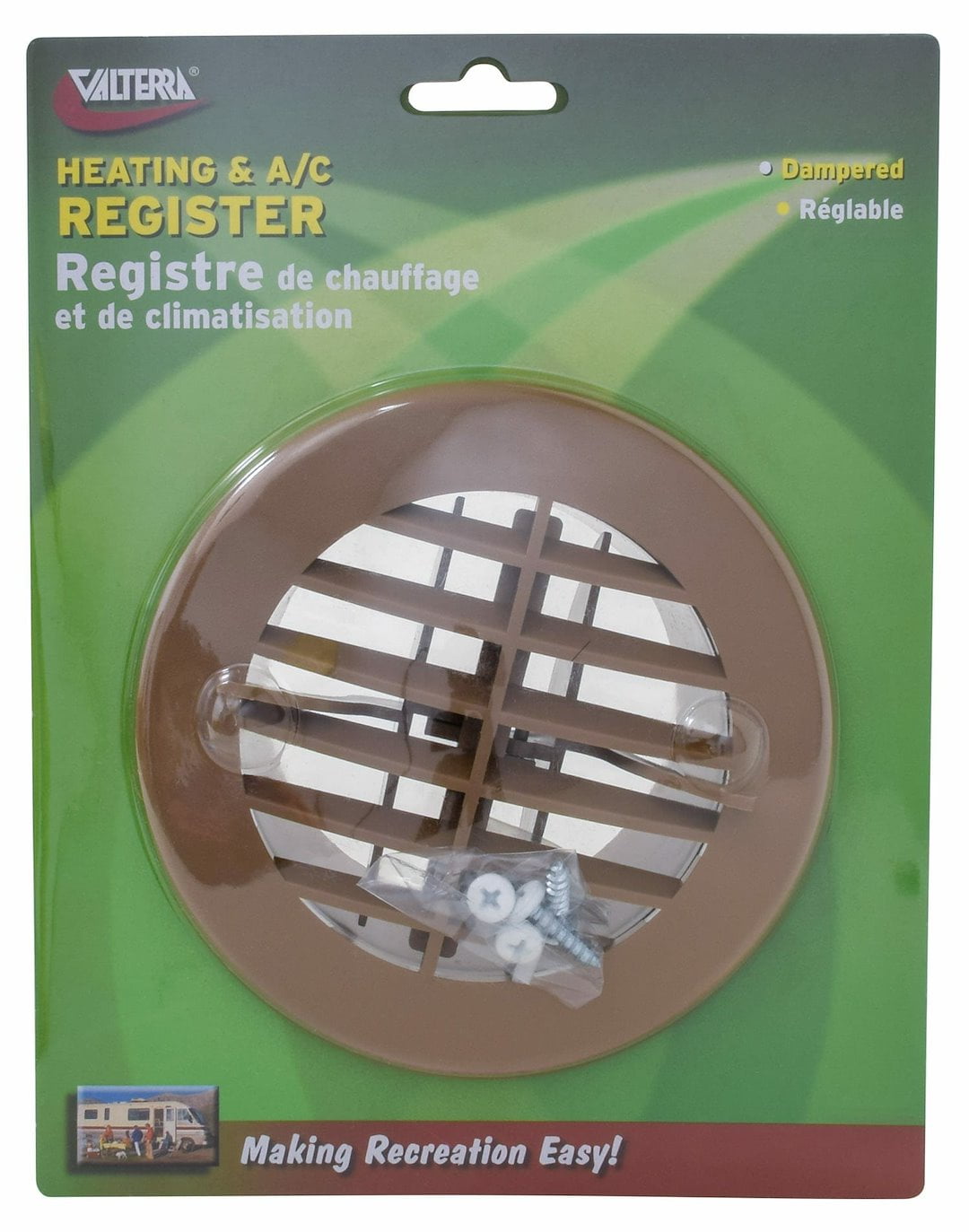 Valterra A10-3351VP Rotating/Dampered Heating and A/C Register - 4" ID ...