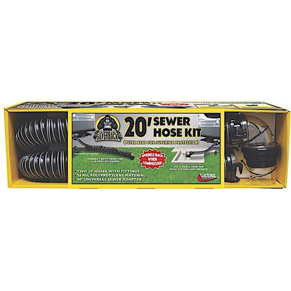 Valterra, Sewer Hose Kit, 20', Silverback, Includes Rotating Fittings ...