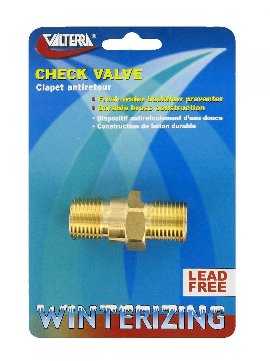 Valterra P23415LFVP Brass 1/2" Check Valve - MPT x MPT (Carded ...