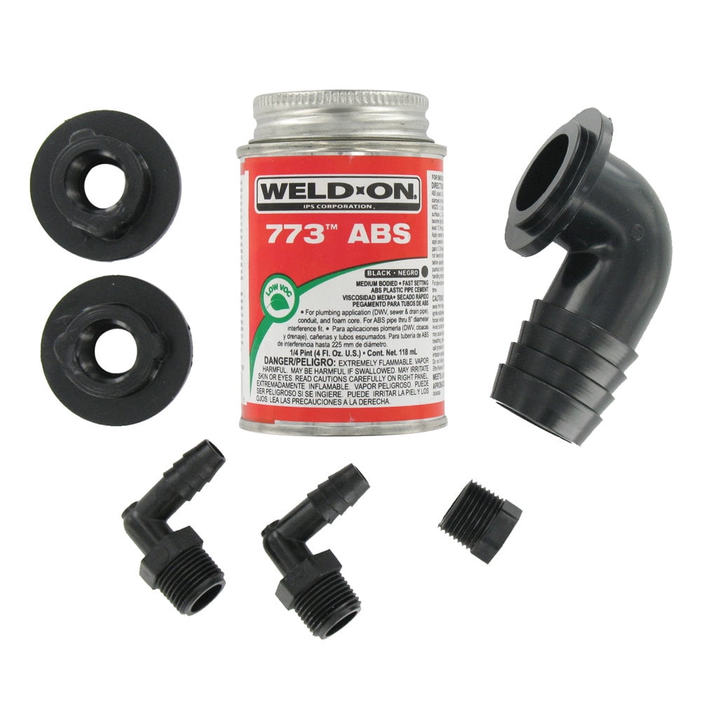 Valterra RK907 ABS Tank Fill Kit - 90° Barbed Fill with Cement ...