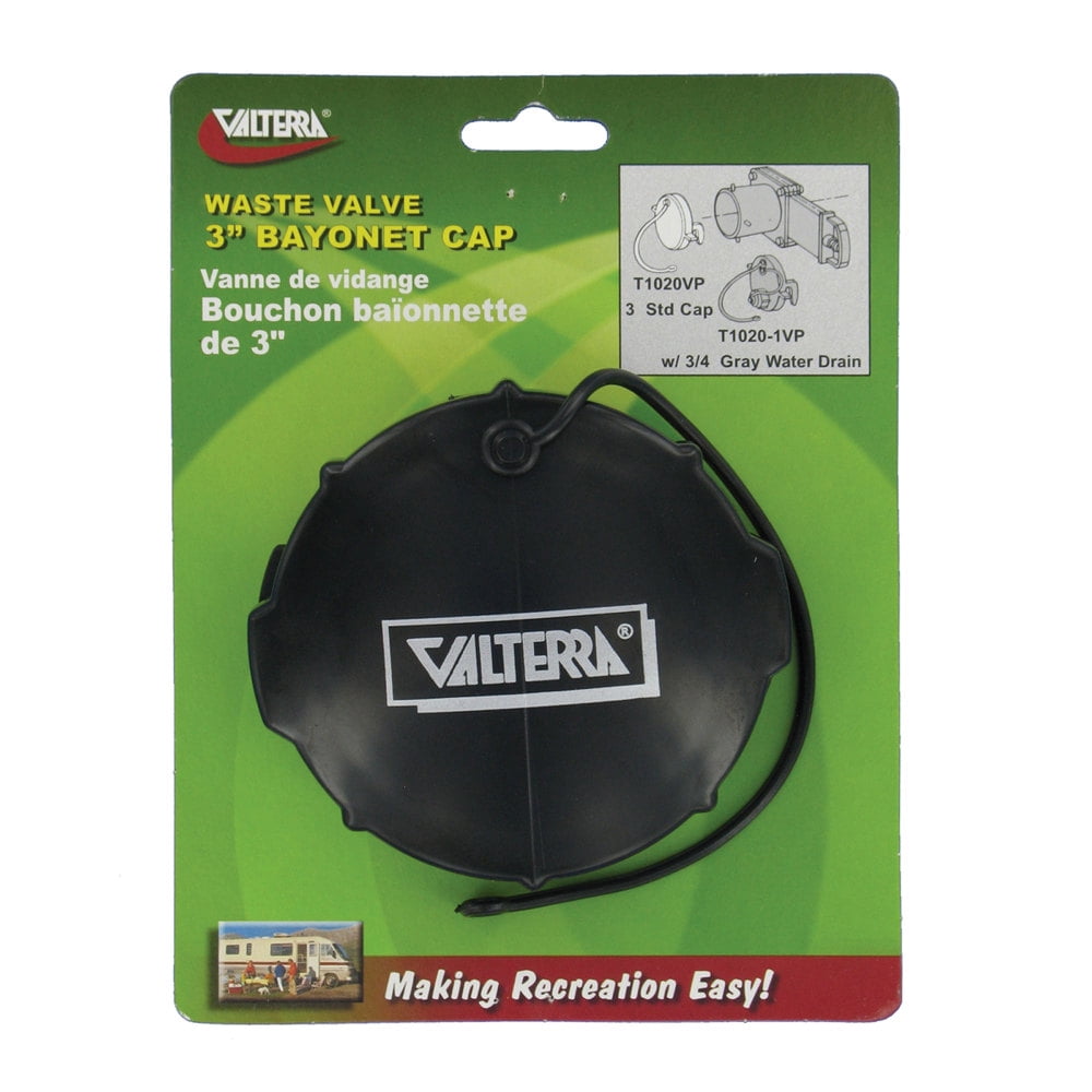Valterra T1020VP Waste Valve Cap - 3" Bayonet, Black - Walmart.com