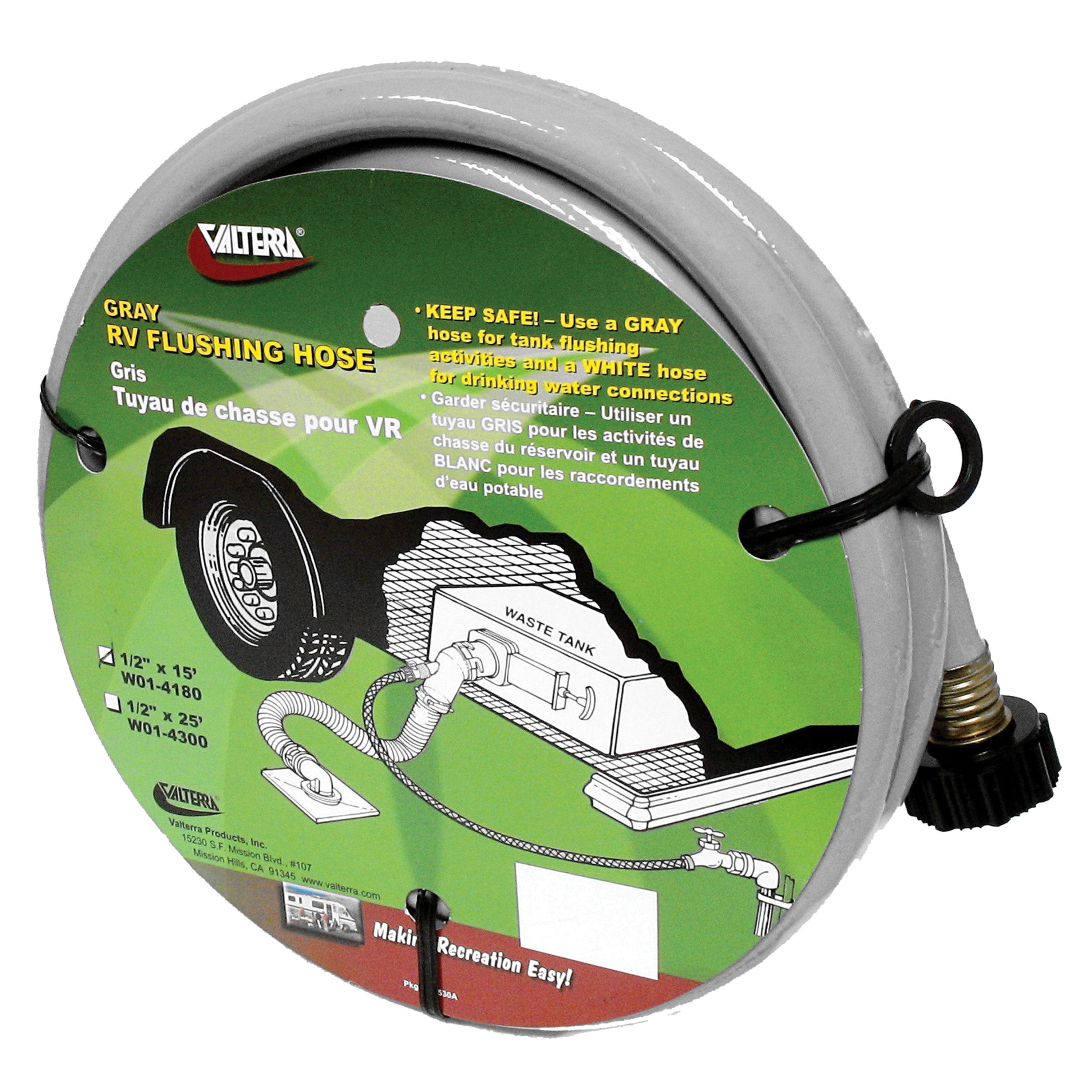 Valterra W01-4180 Flushing Hose - 1/2" x 15', Gray - Walmart.com
