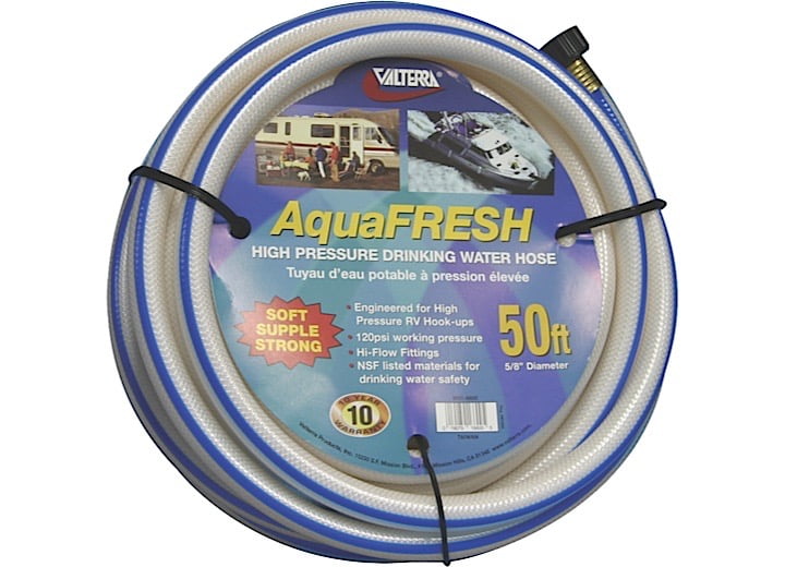 Valterra AquaFresh High Pressure RV Camper Drinking Water Hose, 5/8" x ...