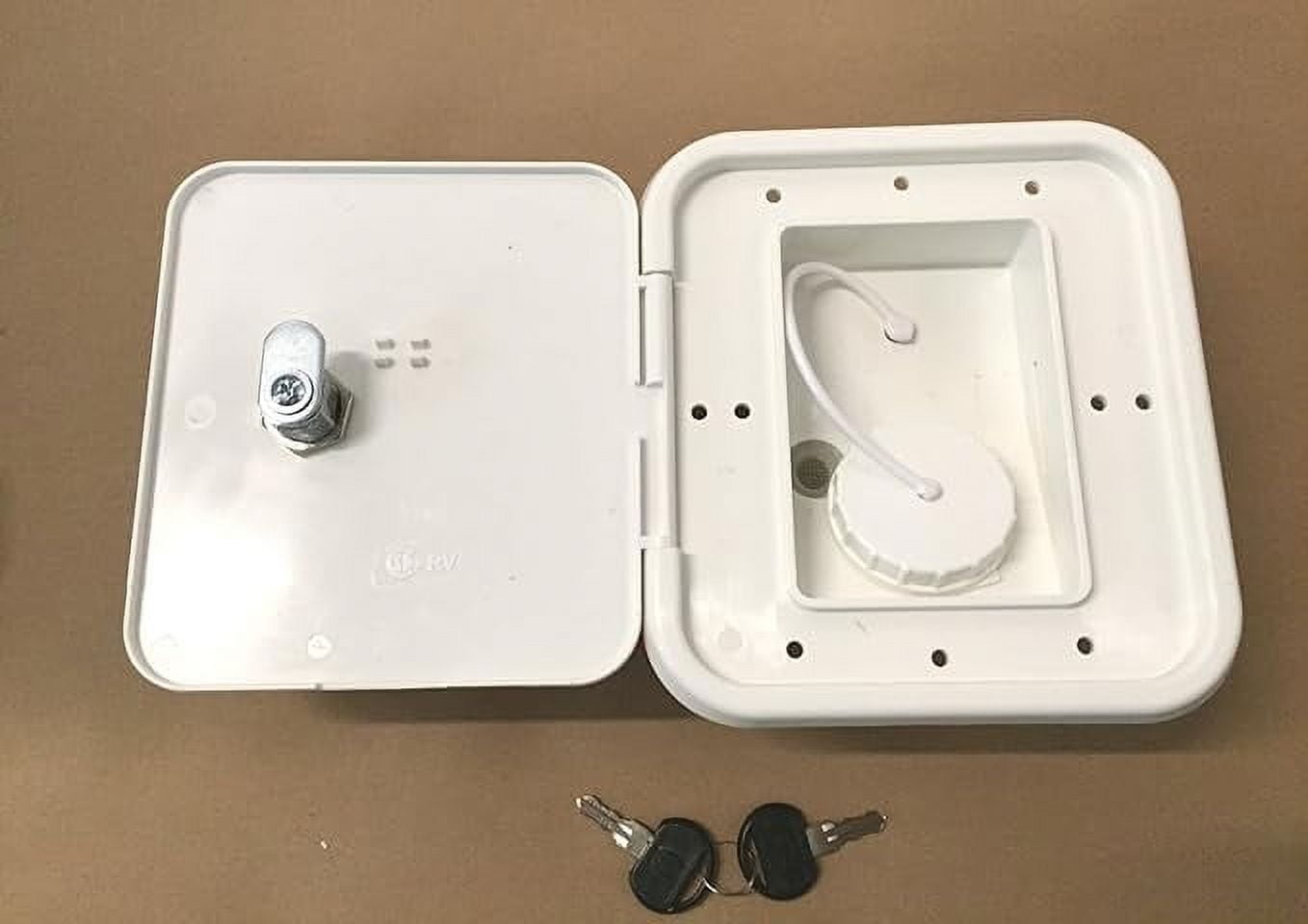 Valterra White Gravity Water Hatch Fill Dish Lock Keys RV Trailer ...