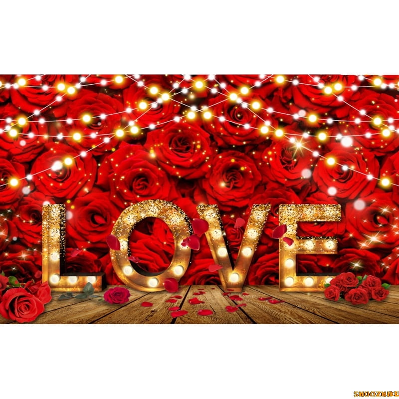 Valtine's Day Photography Backdrop Red Rose Love Heart Background ...