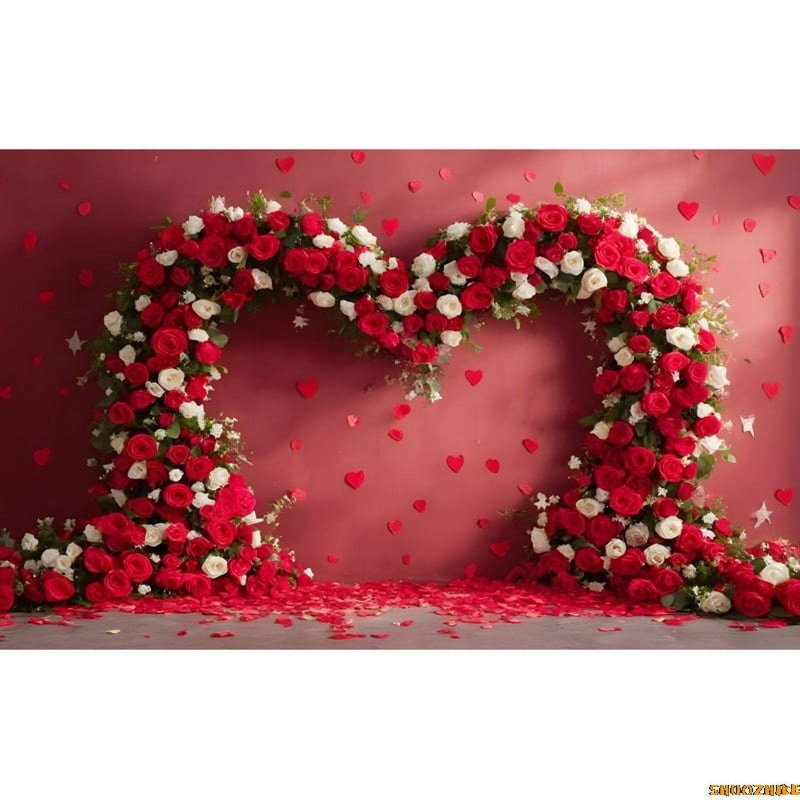 Valtine's Day Photography Backdrop Red Rose Love Heart Background ...