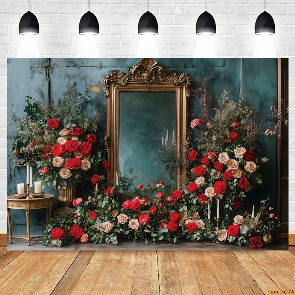 Valtine's Day Photography Backdrop Vintage European Style Room Wall ...