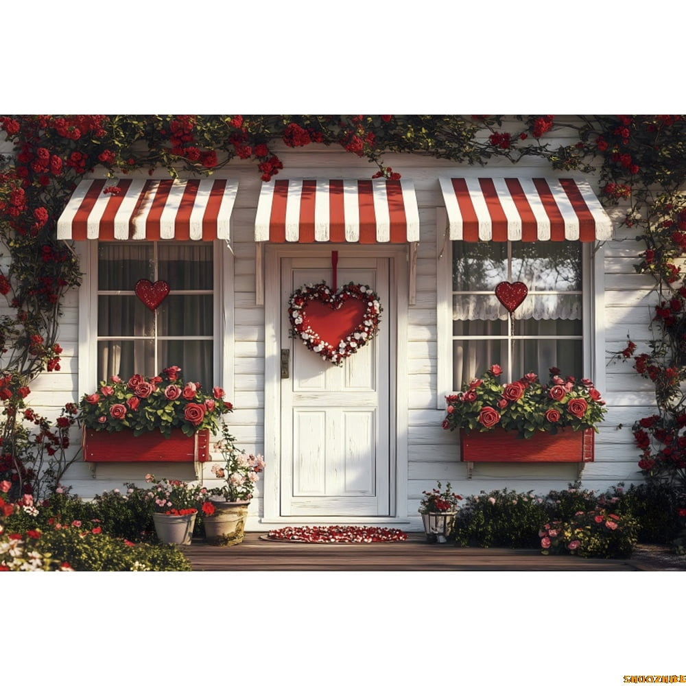 Valtine's Day Store Photography Backdrop February 14th Rose Love Heart ...