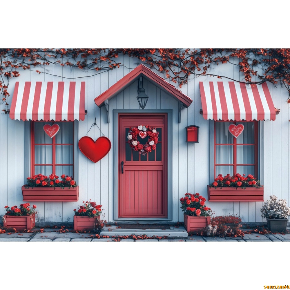 Valtine's Day Store Photography Backdrop February 14th Rose Love Heart ...