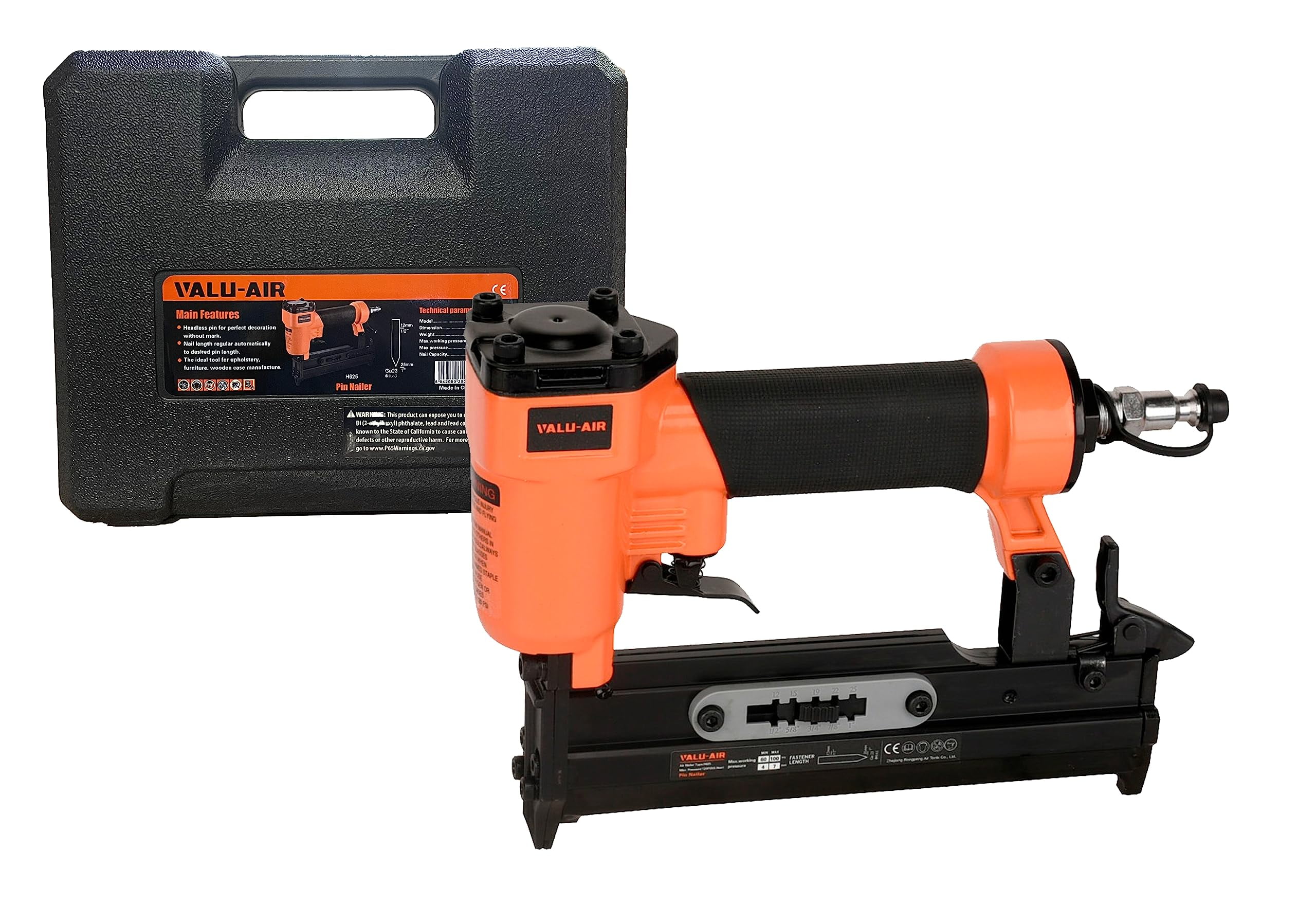 Valu-Air H625 23 Gauge Pneumatic Micro Pin Nailer/Pinner - 1/2-Inch to ...