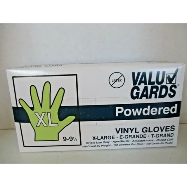 Valu Gards Vinyl Gloves, Single Use, Powdered, Latex Free, Size Xl ...