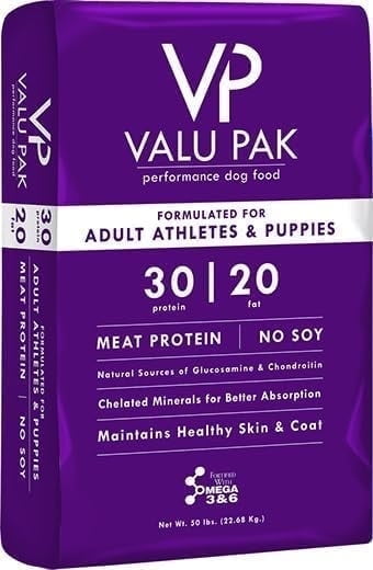 Valu Pak 30-20 Dog Food, 50LB, High Protein for Athletes and Puppies ...