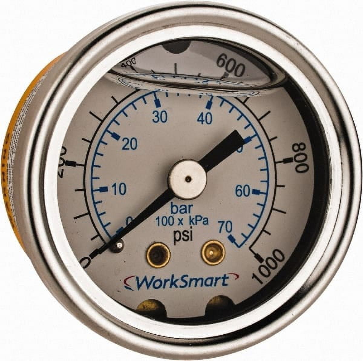 Value Collection 1-1/2" Dial, 1/8 Thread, 0-1,000 Scale Range, Pressure ...