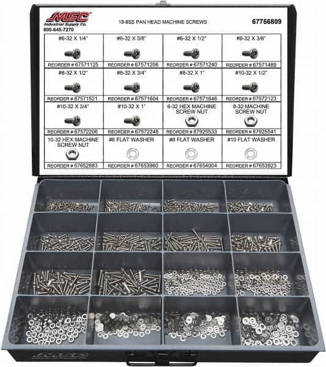 Value Collection 1,400 Piece, #6-32 to #10-32, Stainless Steel Machine ...