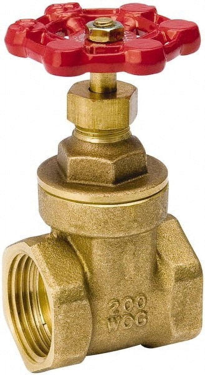 Value Collection 1" Pipe, Class 150, IPS Brass Wedge Compact Gate Valve 200 WOG, 200 WSP, Screw ...