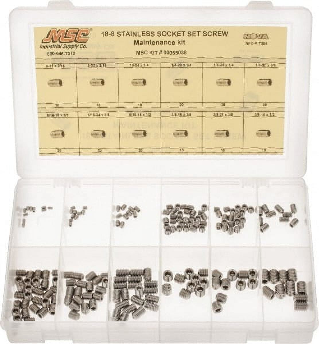 Value Collection 200 Piece, #6-32 to 3/8-24, Stainless Steel Set Screw ...