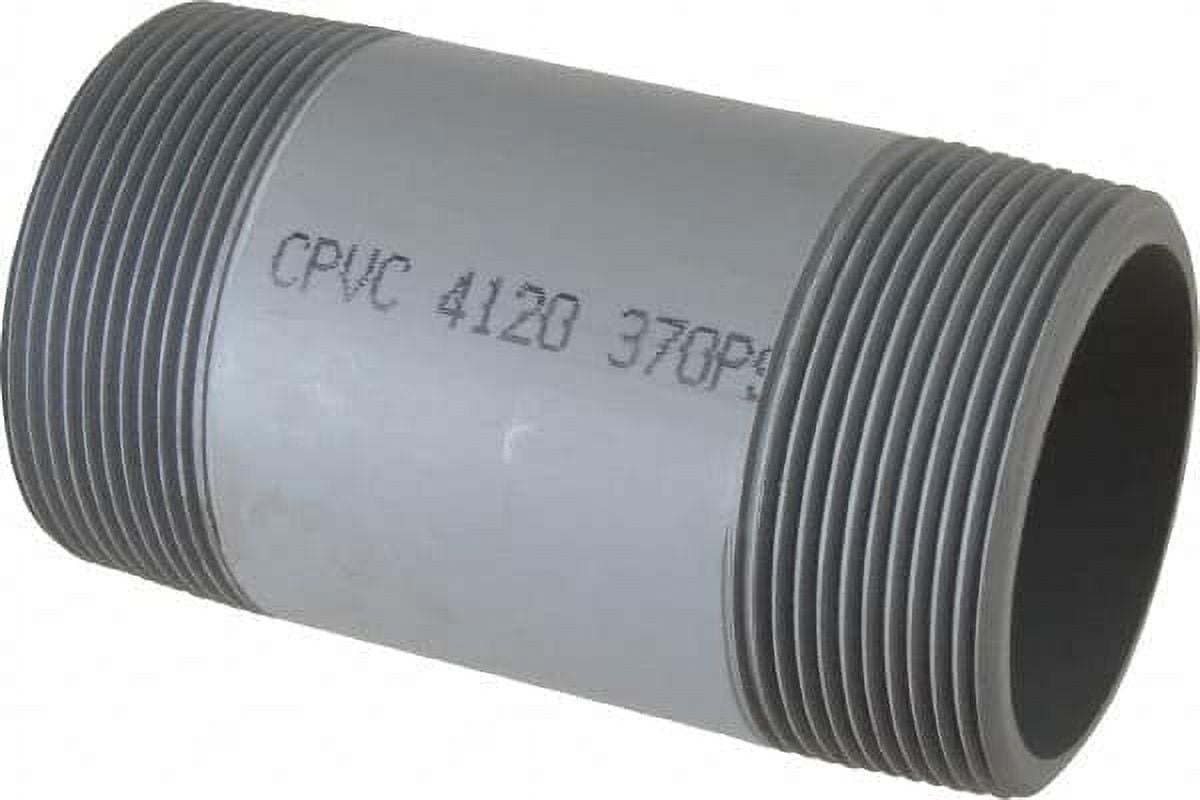 Value Collection 3" Pipe, 6" Long CPVC Threaded Plastic Pipe Nipple ...