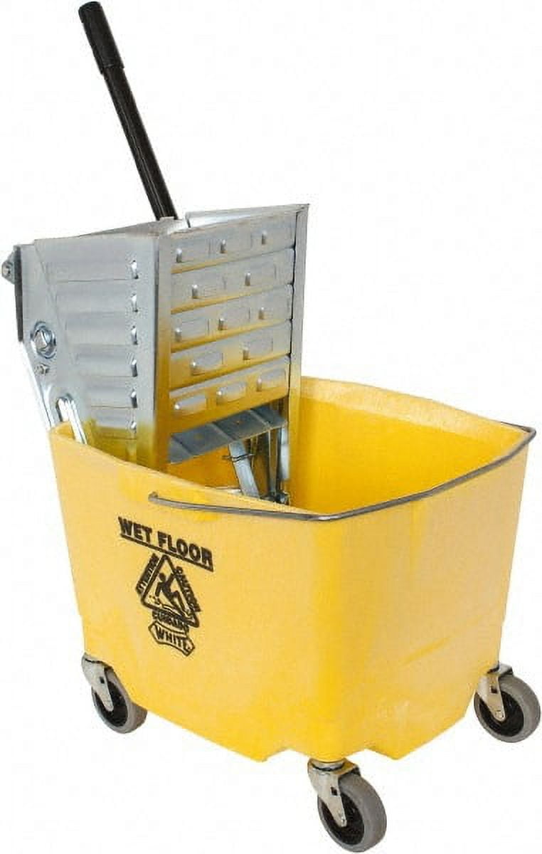 Value Collection 35 Qt Plastic Metal Bucket & Wringer 3" Long, Yellow ...