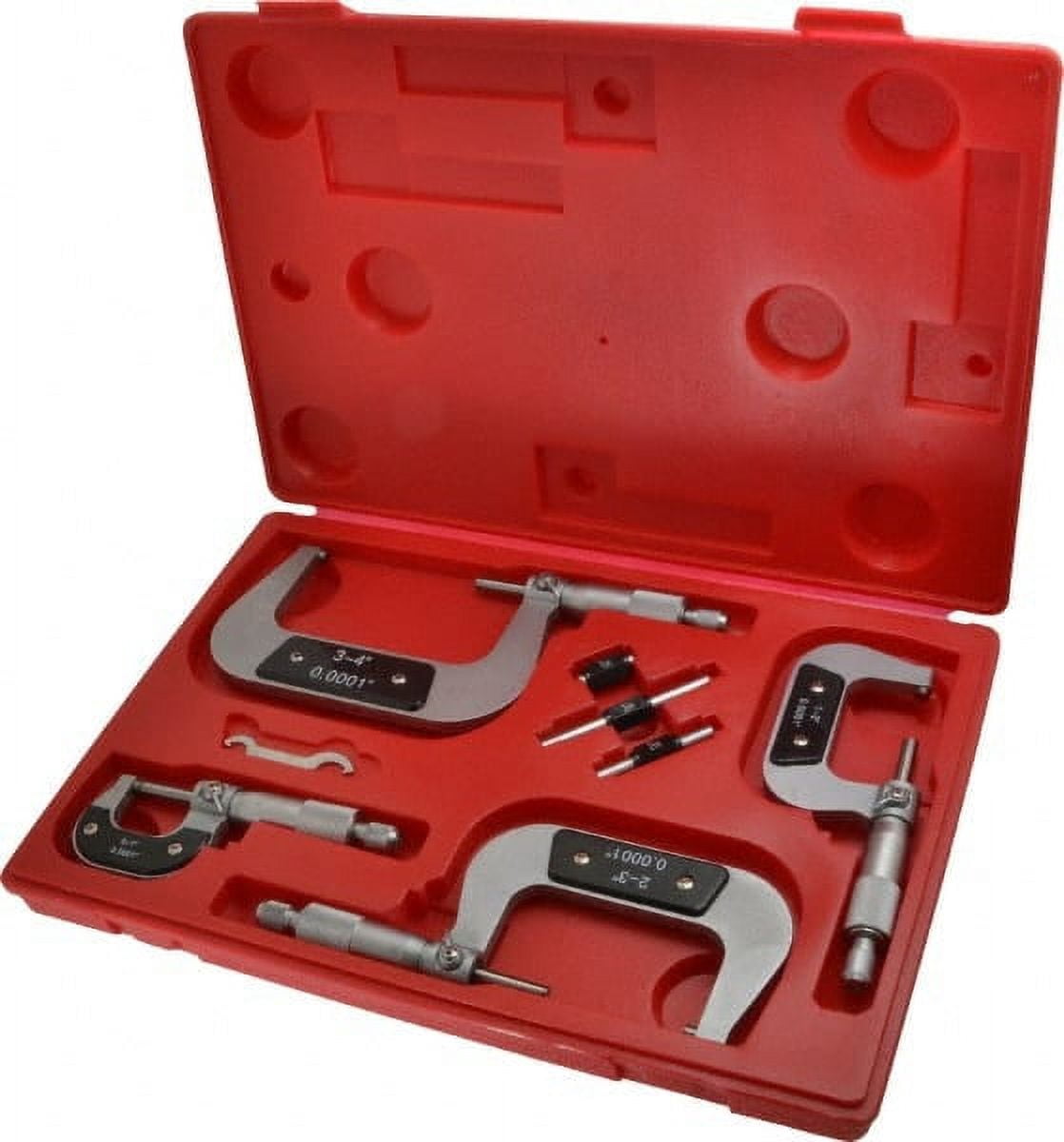 Value Collection 4 Pc, 0 to 4", 0.0001" Graduation, Mechanical Outside ...