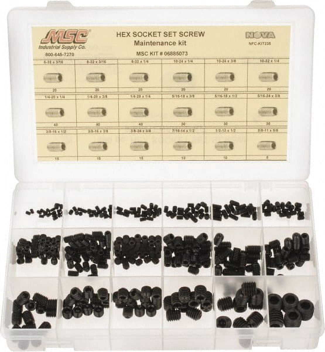 Value Collection 400 Piece, #6-32 to 5/8-11, Steel Set Screw Assortment ...