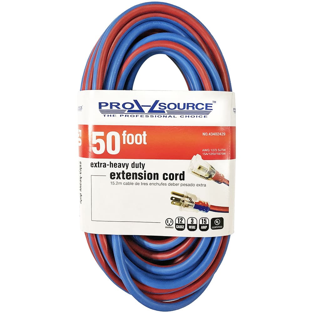 Value Collection 50', 12/3 Gauge/Conductors, Blue/Red Outdoor Extension ...