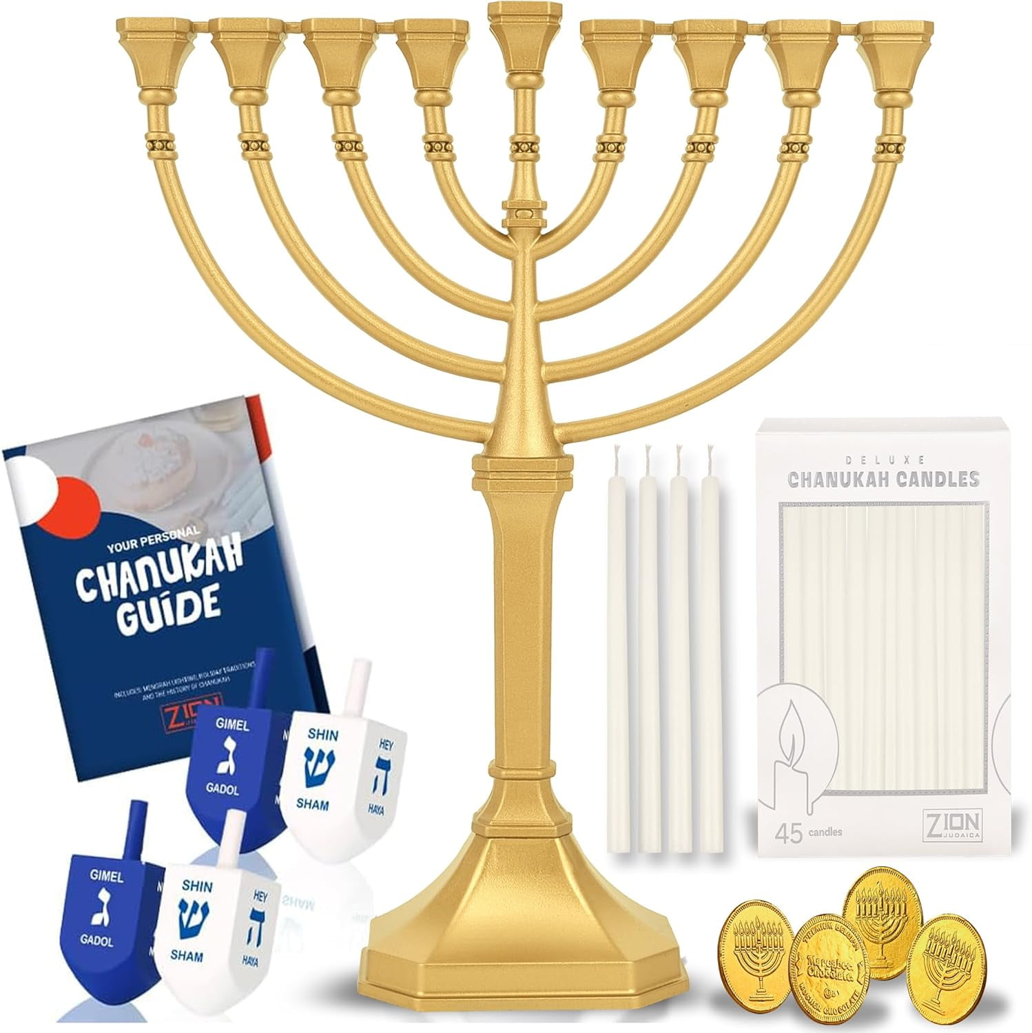 Value Complete Menorah Kit - Traditional Grace Hanukkah Candle Menorah ...