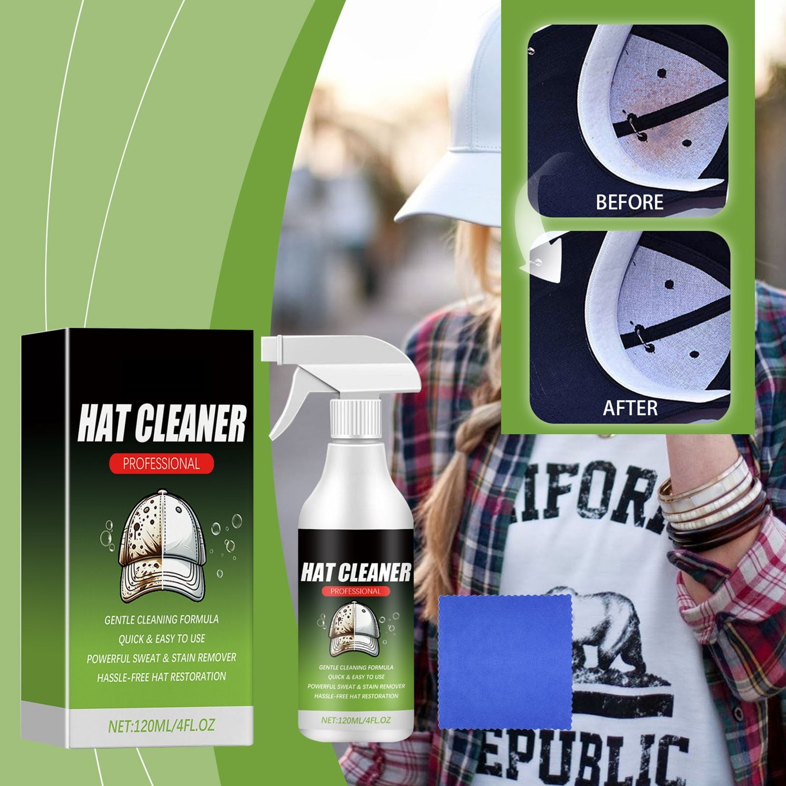 Value for Money,120ml Foam Cleaner for Hat Fabrics,Stain and Odor ...