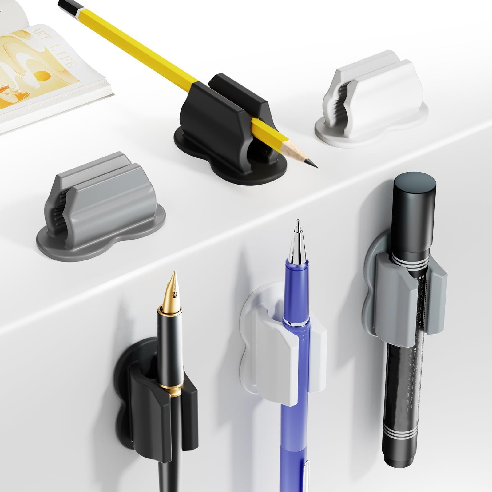 Value for Money, Desk Wall Adhesive Pen Clip, Metal Rolling Clip ...