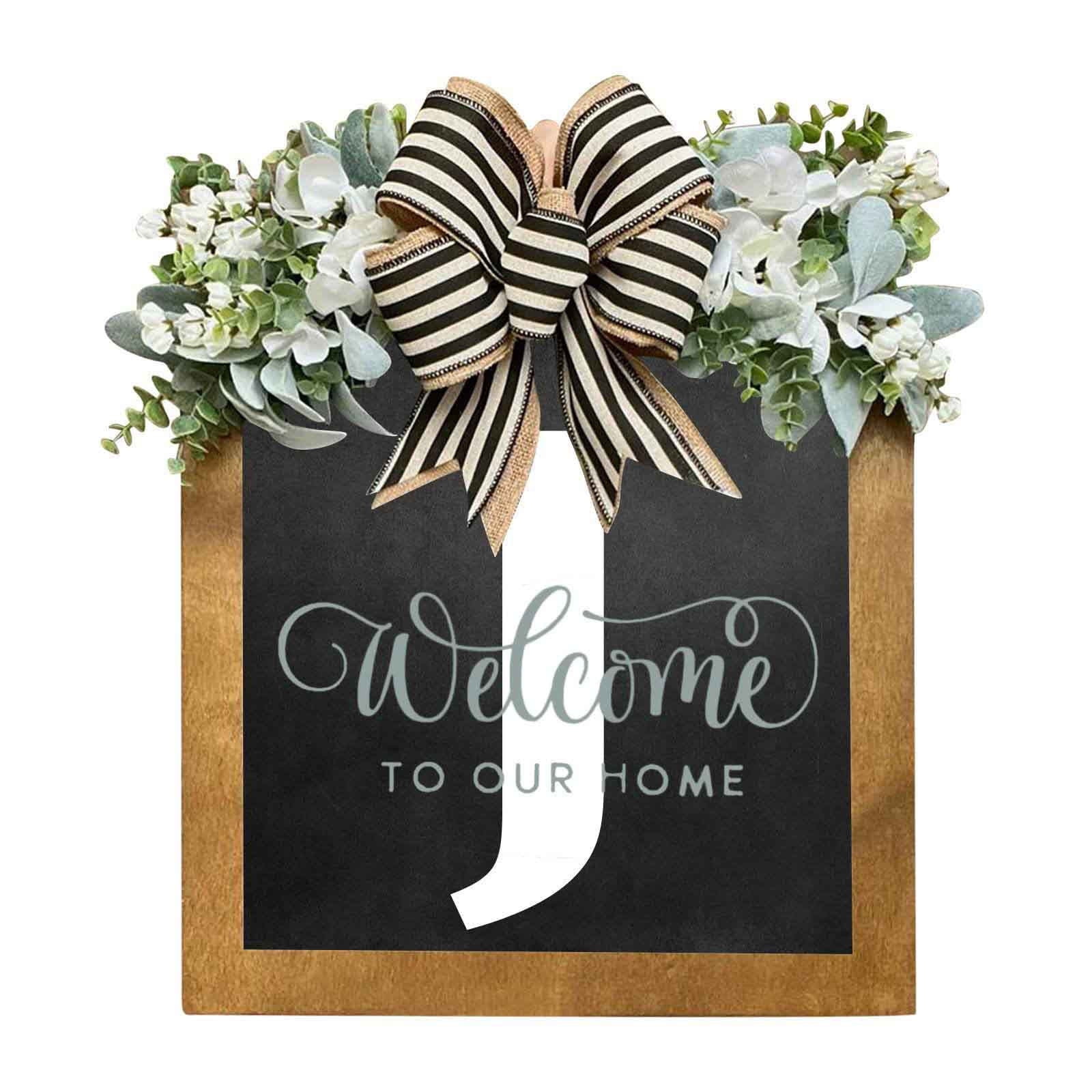 Value for Money, Front Door Wreath Decorative Hanging Plaques Last Name ...