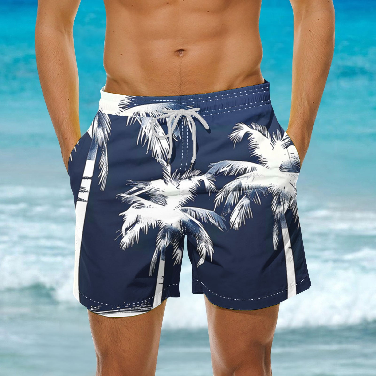 Value for Money, Men's Tops, Men's Hawaiian Print Swim Shorts, Quick ...