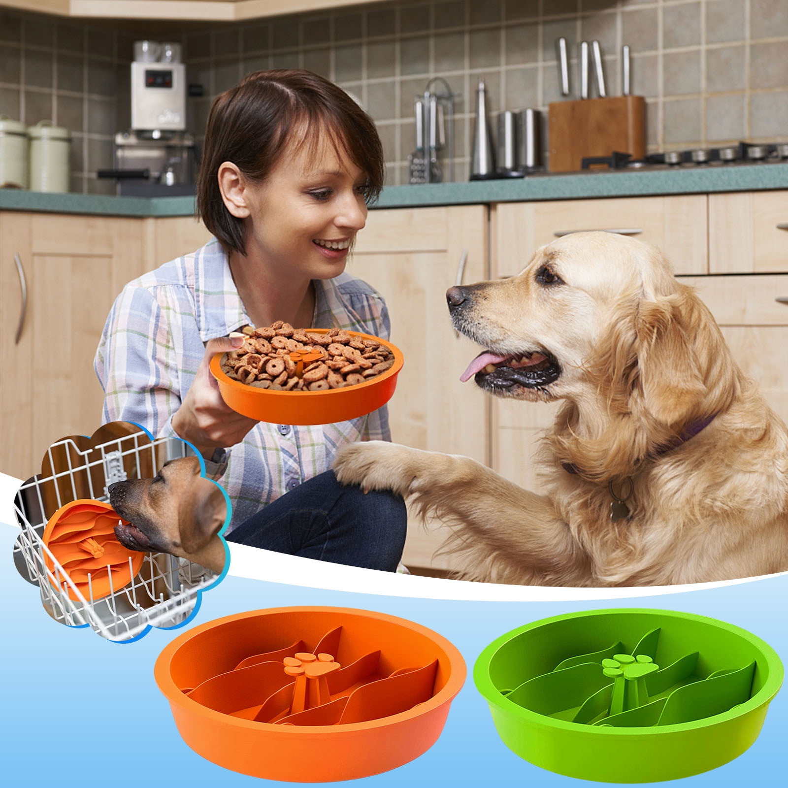 Value for Money, Slow Feed Dog Bowl Insert,Interactive Puzzle Maze ...