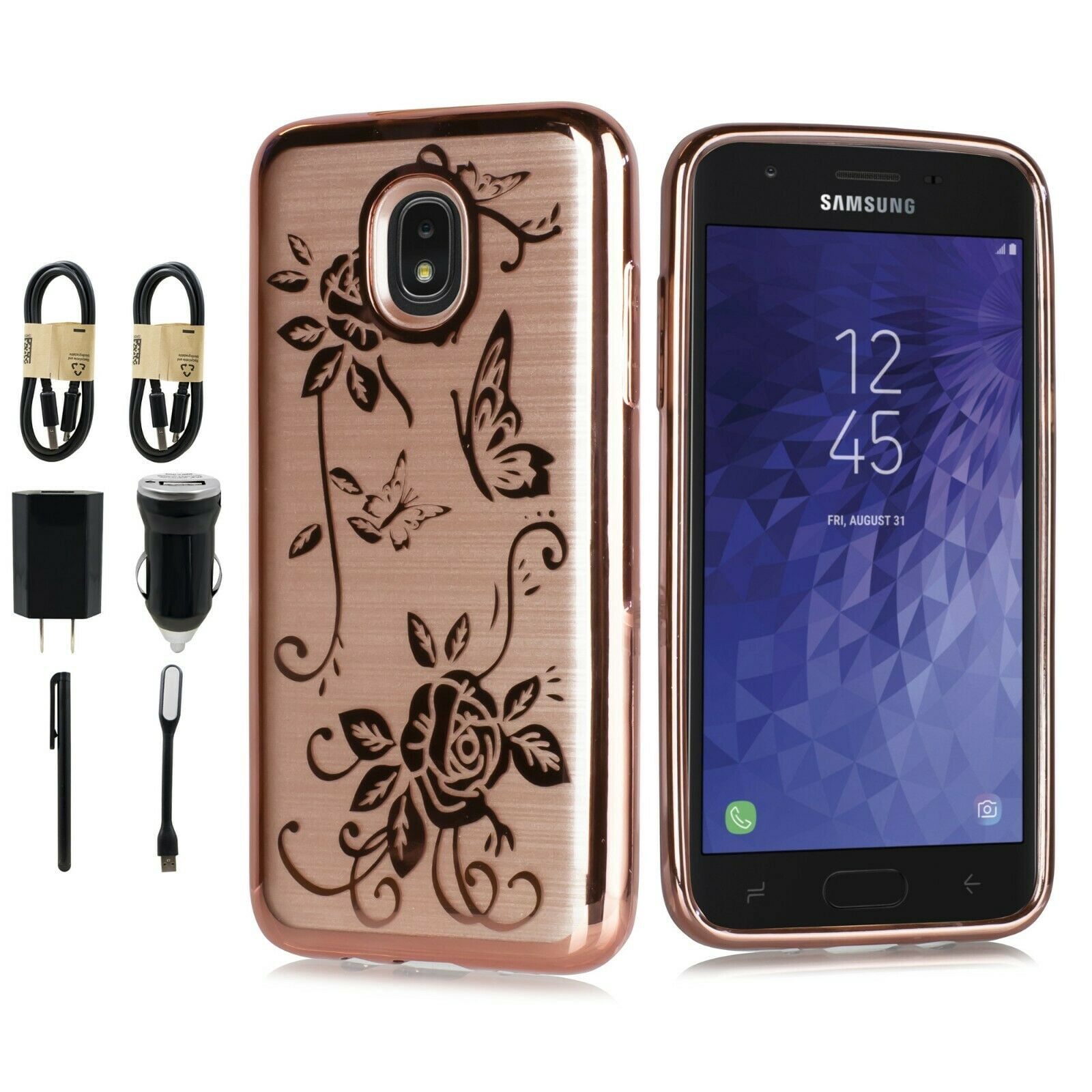 Value Pack for 5" Samsung Galaxy J3 (2018) Graphic Brushed Raised Bevel ...