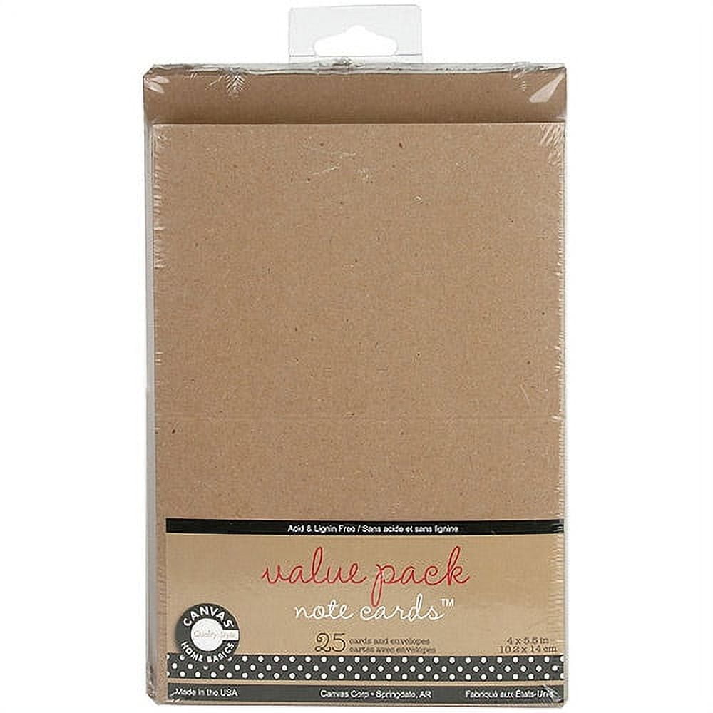 Canvas Corp Value Pack Cards and Envelopes, 4-Inch by 5.5-Inch, Kraft ...