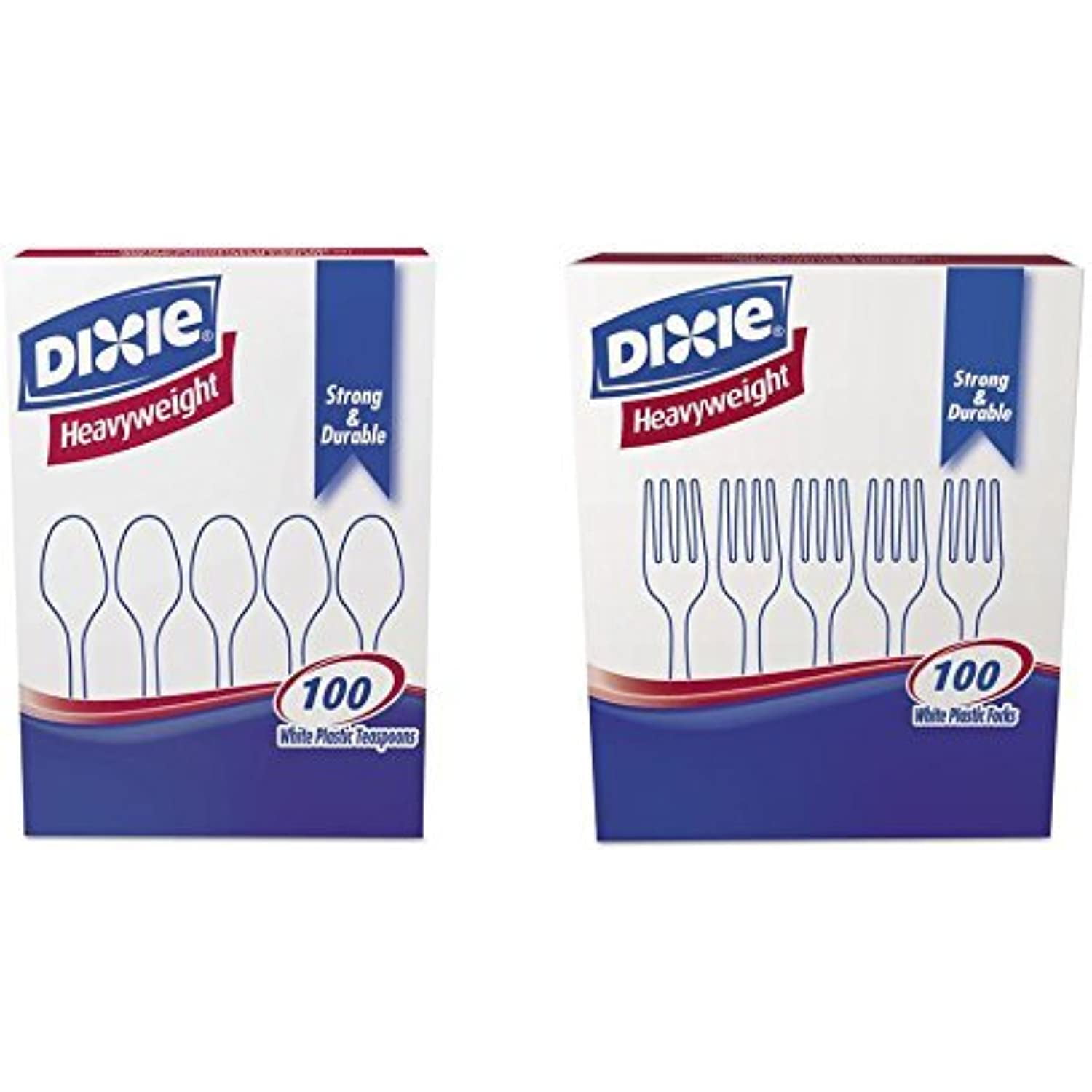 Value Pack: Dixie Plastic Tableware, 100 Heavyweight Teaspoons, & 100 ...