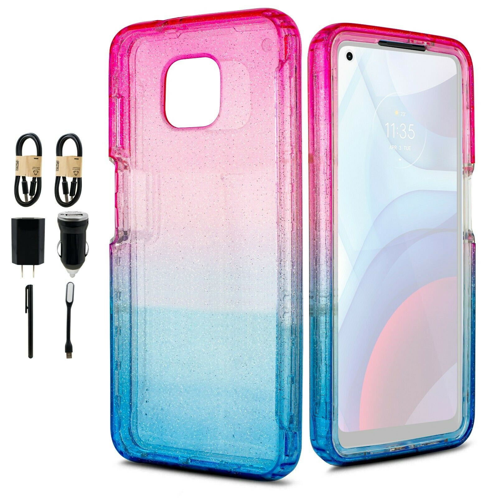 Value Pack ! for Motorola Moto G Power 2021 Version Glitter Bling Full ...