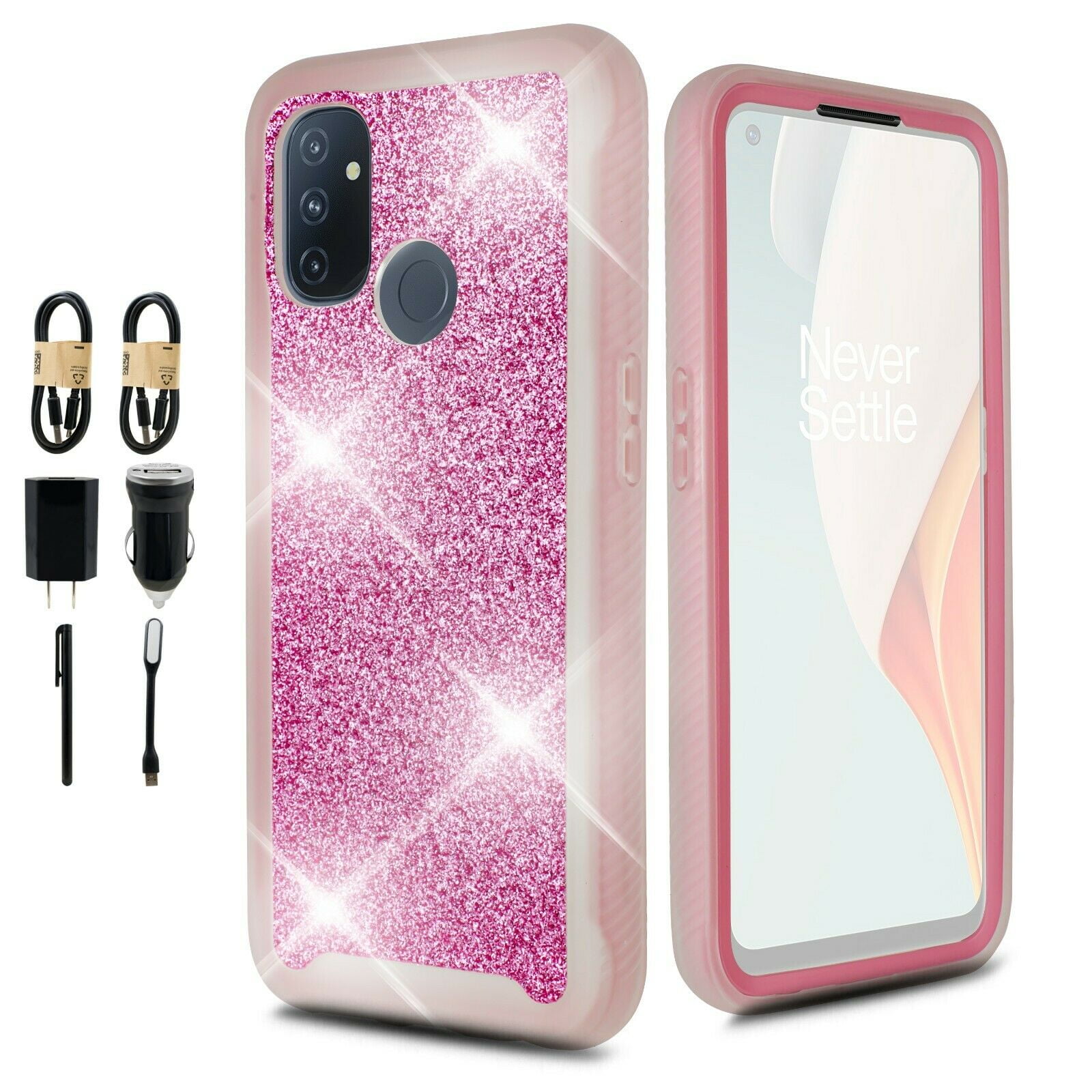 Value Pack + for OnePlus Nord N100 1+Nord N100 Full Body Glitter Hard ...