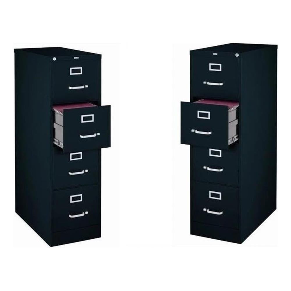Value Pack (Set of 2) 4 Drawer Letter File Cabinet in Black - Walmart.com
