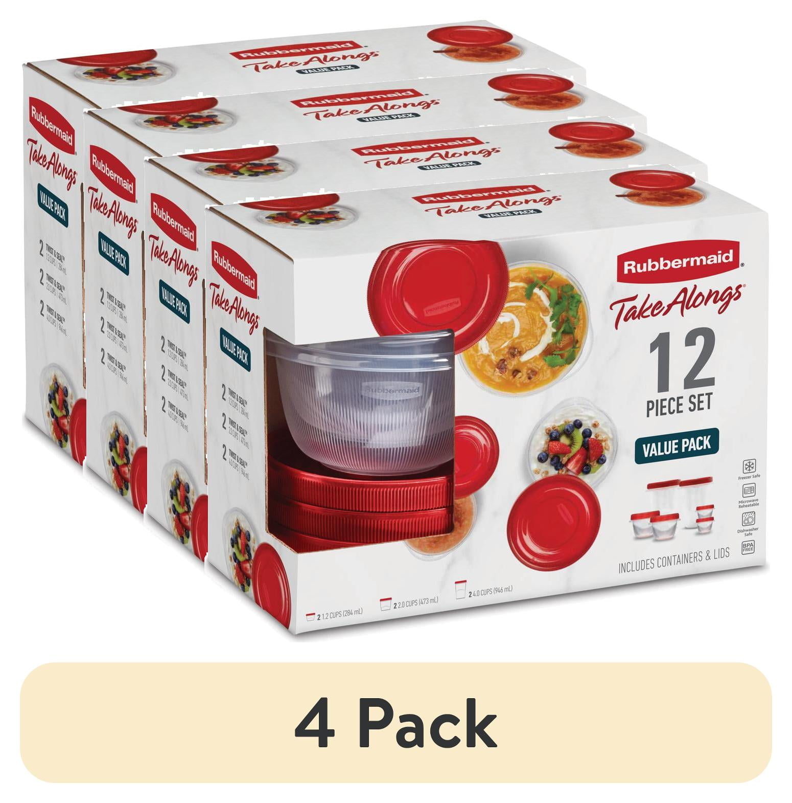 (4 pack) Value Pack TakeAlong 12 Piece Food Storage Set - Red - Walmart.com