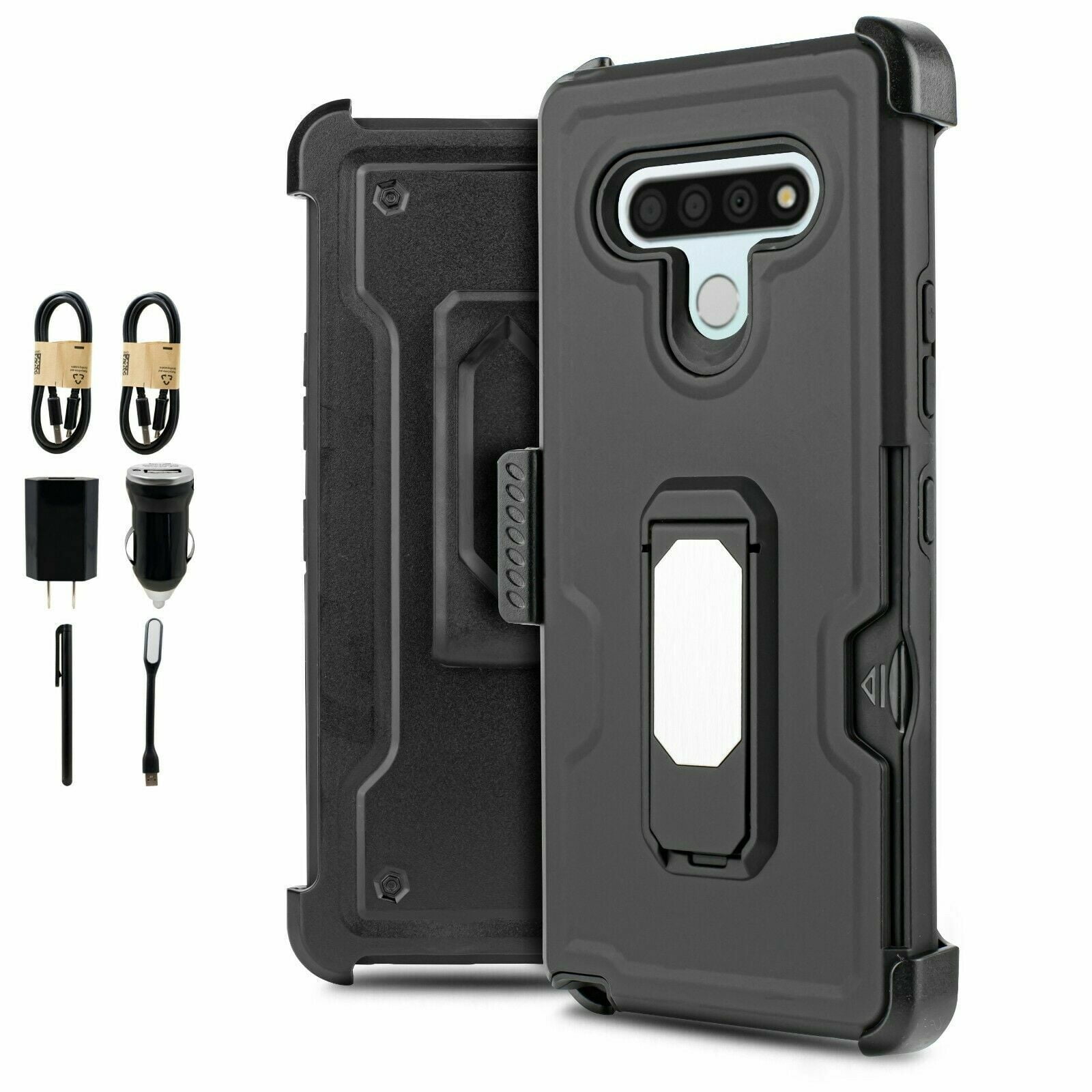 Value Pack ! for LG Stylo 6 with Tempered Glass Phone Case Rugged Cover ...
