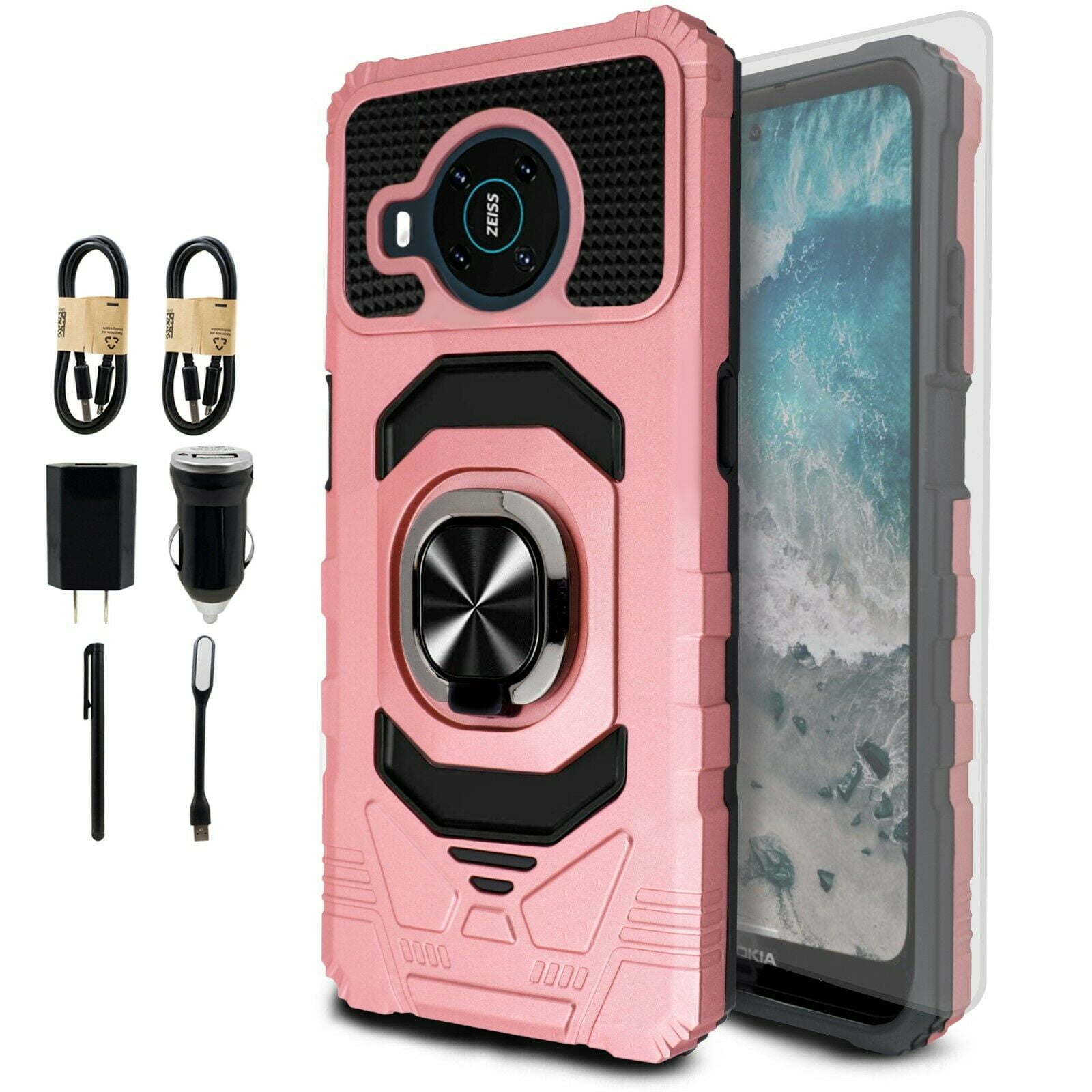 Value Pack + for Nokia X100 X 100 Ring Hybrid Phone Case Magnet Mount ...