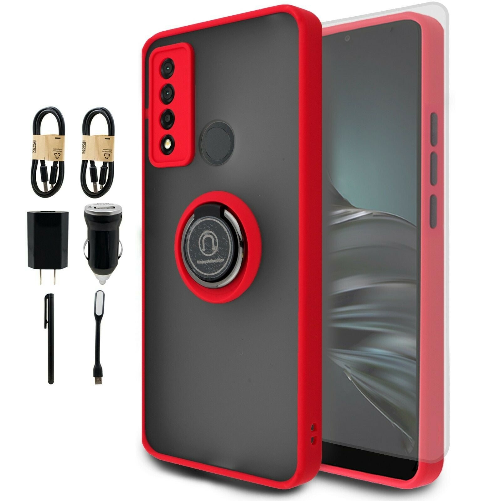 Value Pack + for TCL 20XE 20 XE Ring Hybrid Phone Case Magnet Mount ...