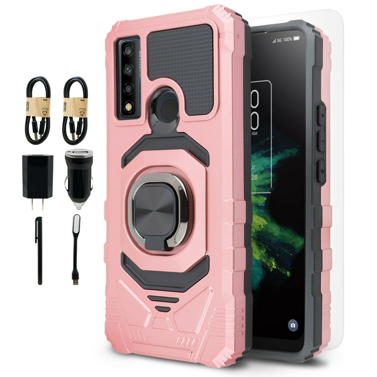 Value Pack + for TCL 4X 5G T610DL 20 A 5G Ring Hybrid Phone Case Magnet ...