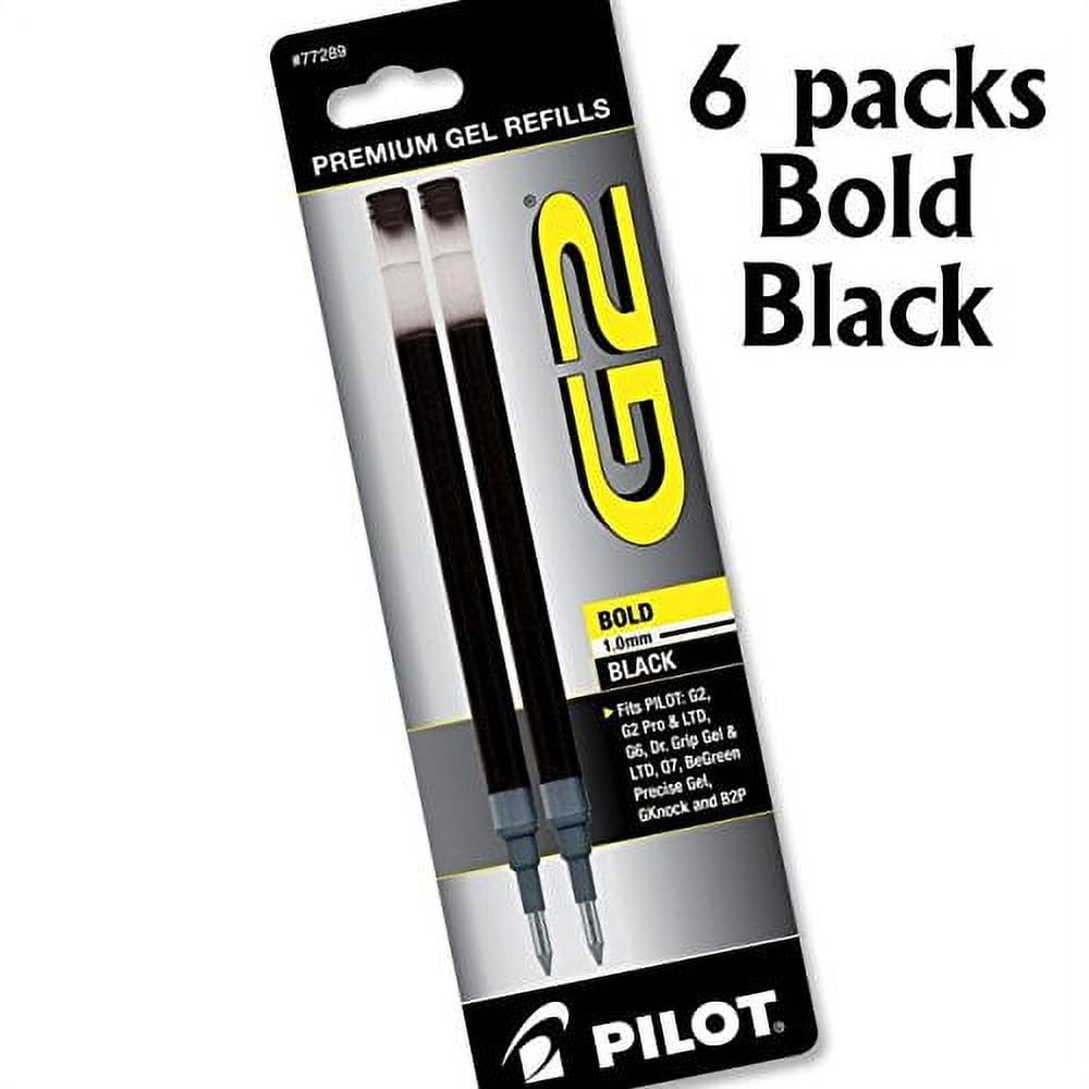 Value Pack of 6, Pilot G2 Roller Ball Ink Refills, Bold, Black, 6 Packs ...