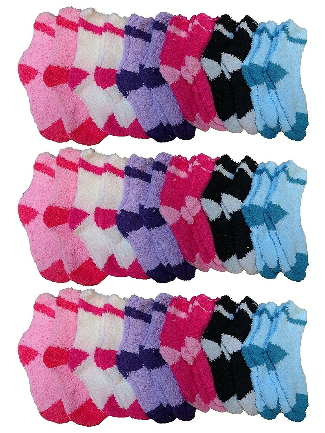Value Pack of Kids Fuzzy Socks, Assorted Childrens Soft Plush Warm ...
