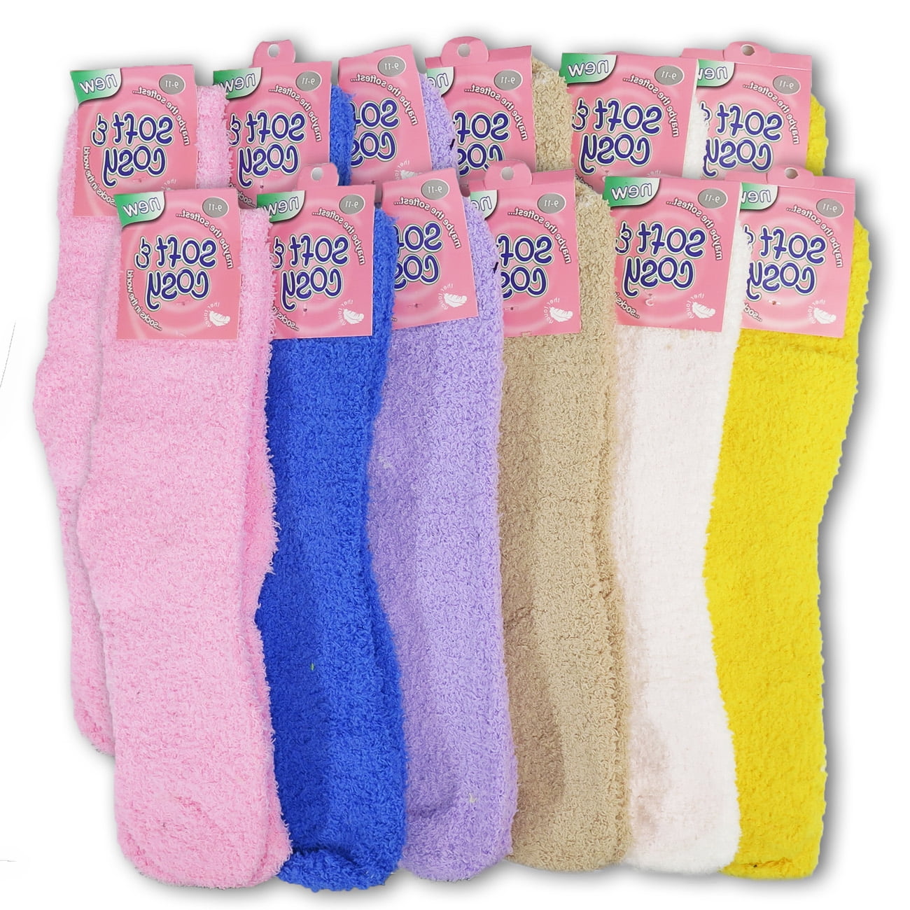 Value Pack of Knee High & Crew Length Colorful Thick, Soft, & Cozy ...