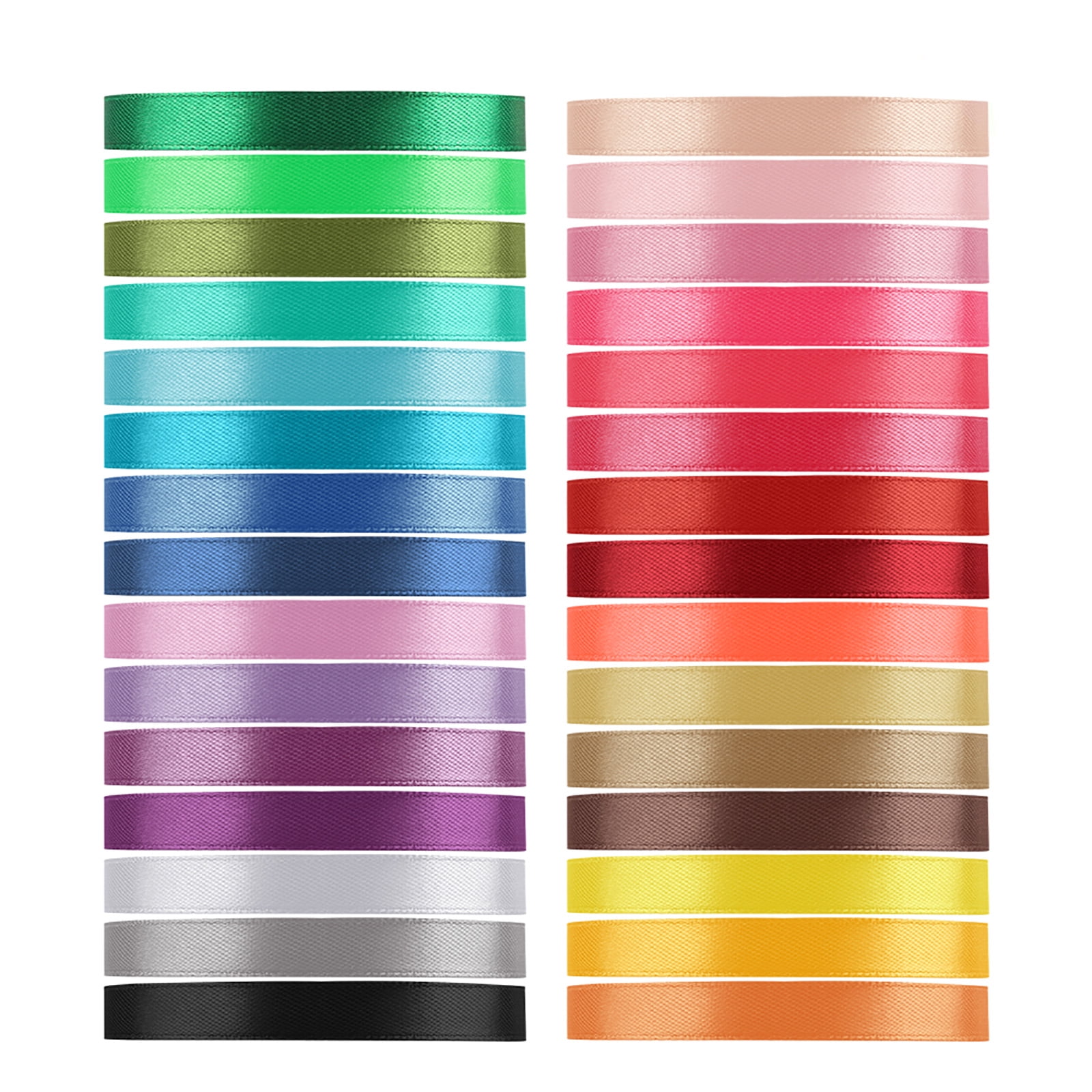 Tomorotec Satin Ribbon 30 Colors Pack, 750 Yards, 3/8 inch for Gifts ...