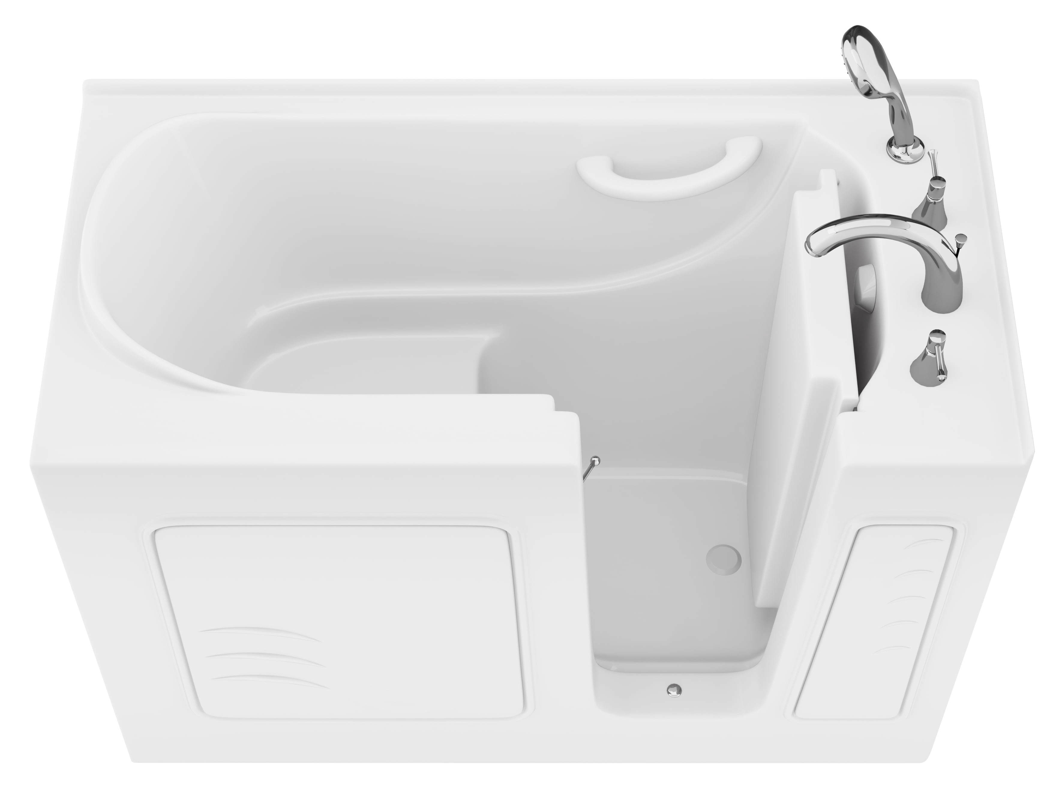 Value Series 26 in. x 53 in. Right Drain Quick Fill Walk-In Soaking Tub ...